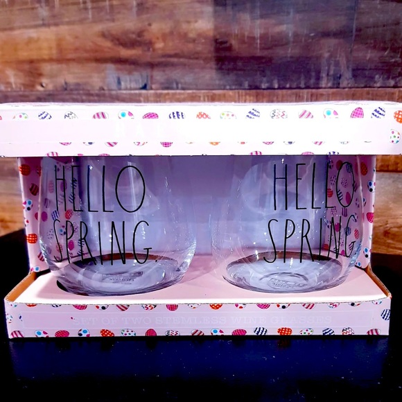 Rae Dunn | Kitchen | Rae Dunn Hello Spring Wine Glass Set | Poshmark